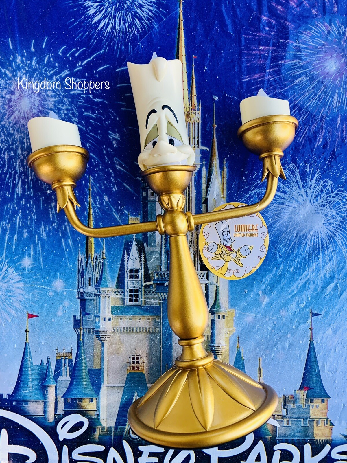 DISNEY PARKS LUMIERE BEAUTY & THE BEAST 11" LIGHT-UP CANDELABRA ...