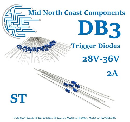 2/5/10pc DB3 Diac VBO 28V-36V-2A Bi-Directional Trigger Diode Gate Control DO-35 | eBay