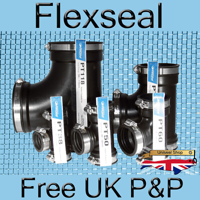 Flexseal EPDM Rubber Plumbing Boot Pipe Connector Coupling - Tee | eBay