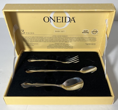 Oneida CHATEAU 18/10 Stainless Steel 3-Piece Baby Infant Flatware Set ...