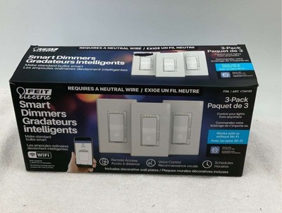 Feit Electric, 3 Pk - Wi-Fi Smart Light Dimmer, On Off Switch | eBay