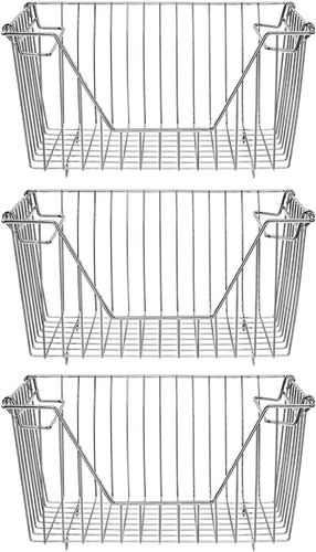 Stackable Storage Wire Baskets Freezer Baskets for Chest Freezer Open ...