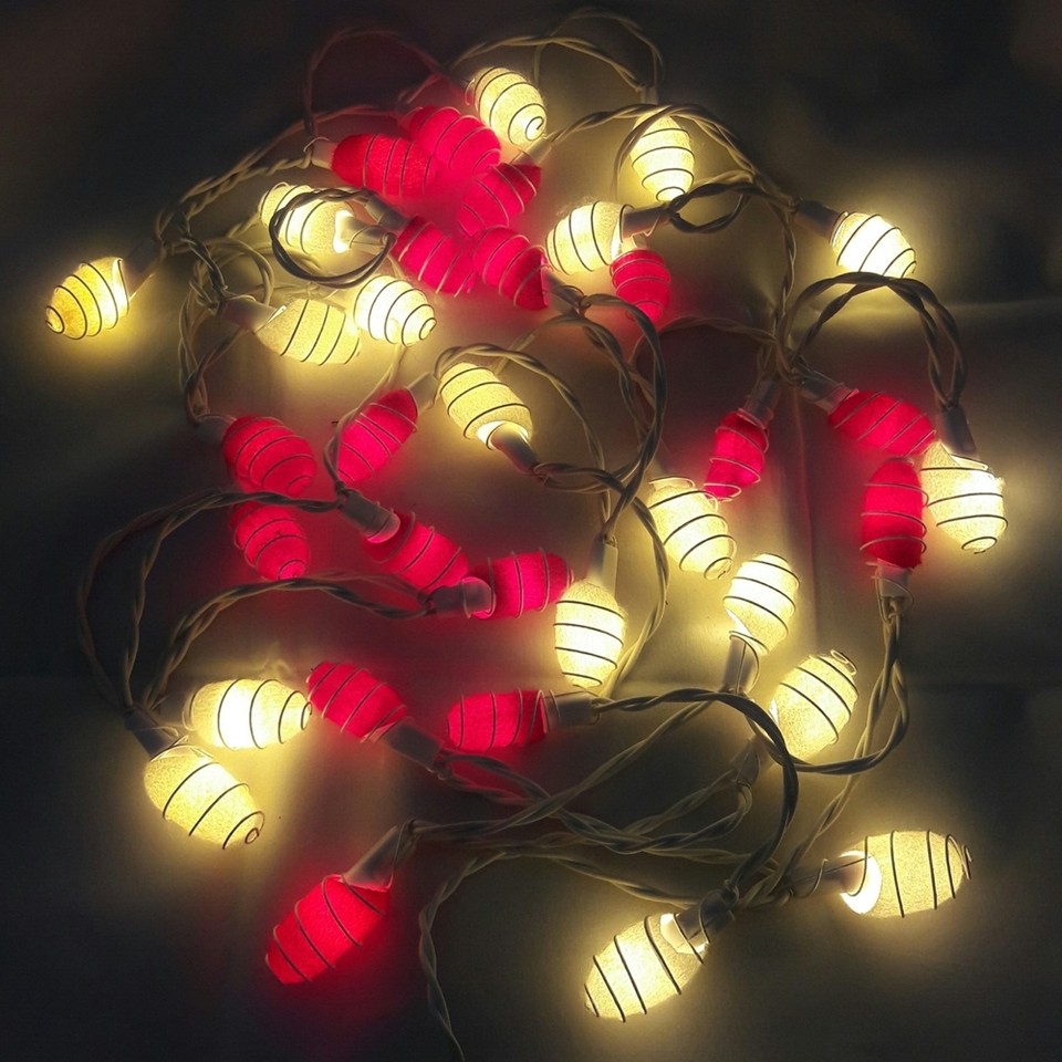 Vintage String Lights 35 lights Thai Real Silk Cocoon Handmade DIY ...