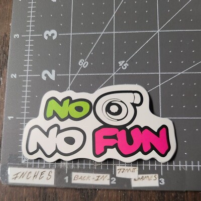 Small No Turbo No Fun Adult Humor Sticker For Guitar Toolbox Hard Hat ...