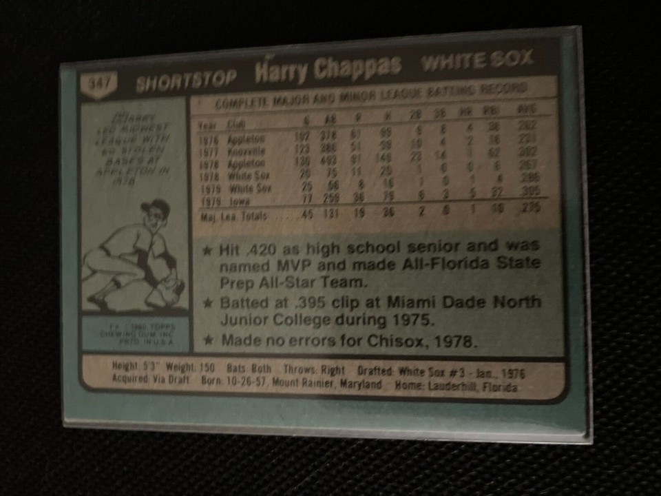 1980 TOPPS # 347 HARRY CHAPPAS | eBay