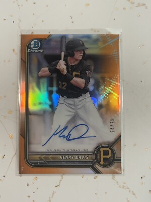 2022 Bowman Chrome Henry Davis Orange Refractor Auto Autograph 24/25 ...