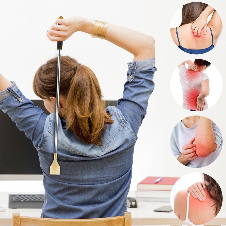 2x Telescoping Back Scratcher, Portable Relieve Itching Tool, Acupoint ...