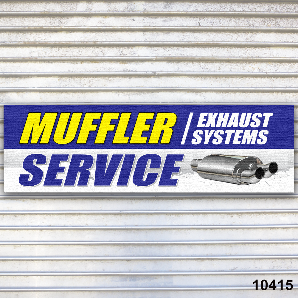 Muffler Service Banner Sign Auto Repair Tire Dealer Service Bay Garage ...