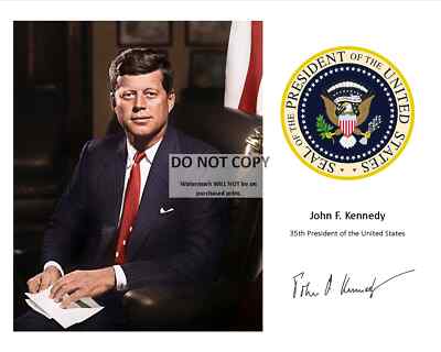 JOHN F. KENNEDY w/ PRESIDENTIAL SEAL & SIGNATURE* - 8X10 or 11X14 PHOTO ...