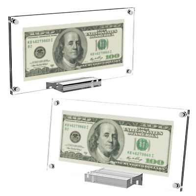 Acrylic Dollar Bill Display Case Dollar Frame Clear Paper Money Holders ...