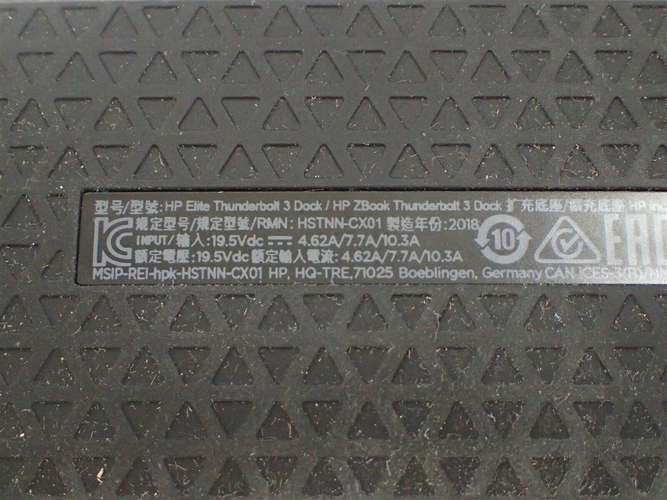 OEM HP Elite Thunderbolt 3 Dock HP ZBook HQ-TRE HSTNN-CX01 P5Q58AA#ABA ...