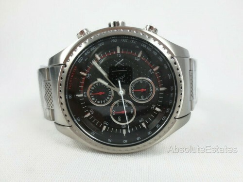 NEW Armani Exchange The Driver Two Black & Silver Mens Chronograph ...