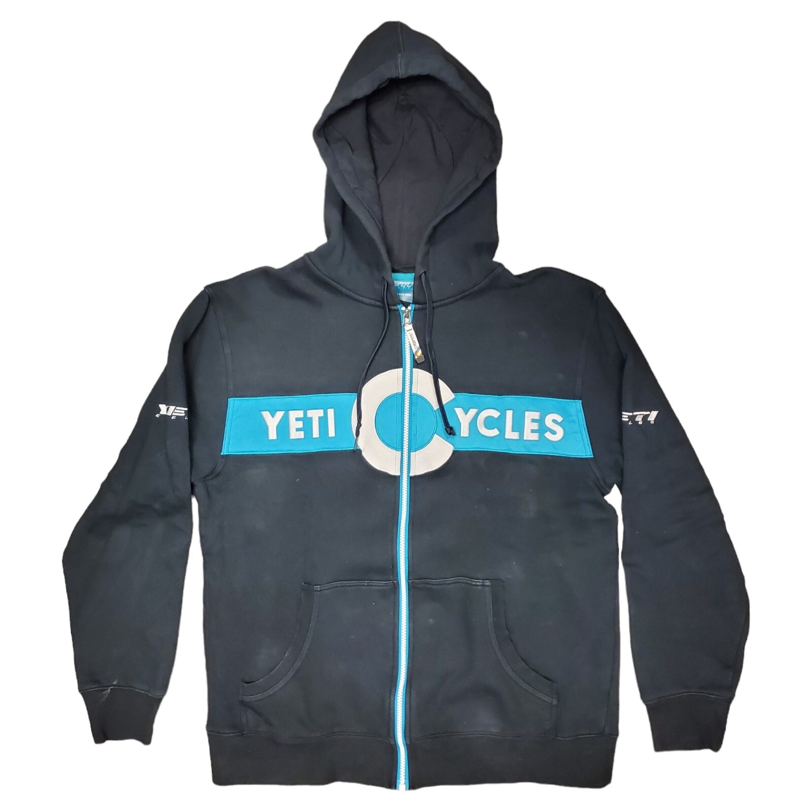 YETI CYCLES Sweater Adult Large Black Embroidered Logo Spell Out Full ...