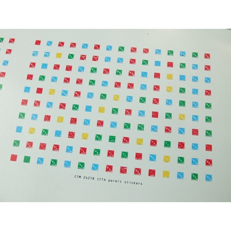 CTM 1/24 1/25 Waterslide Decals IFTA Fuel Permit Road Tax Stickers Semi ...