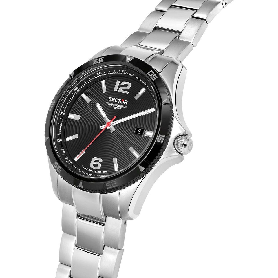Mens Wristwatch SECTOR 650 R3253231002 Stainless Steel Black Sub 100mt ...