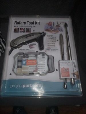 Project PartnersRotary Tool Kit with 72 PC Accessory Kit Brand New ...