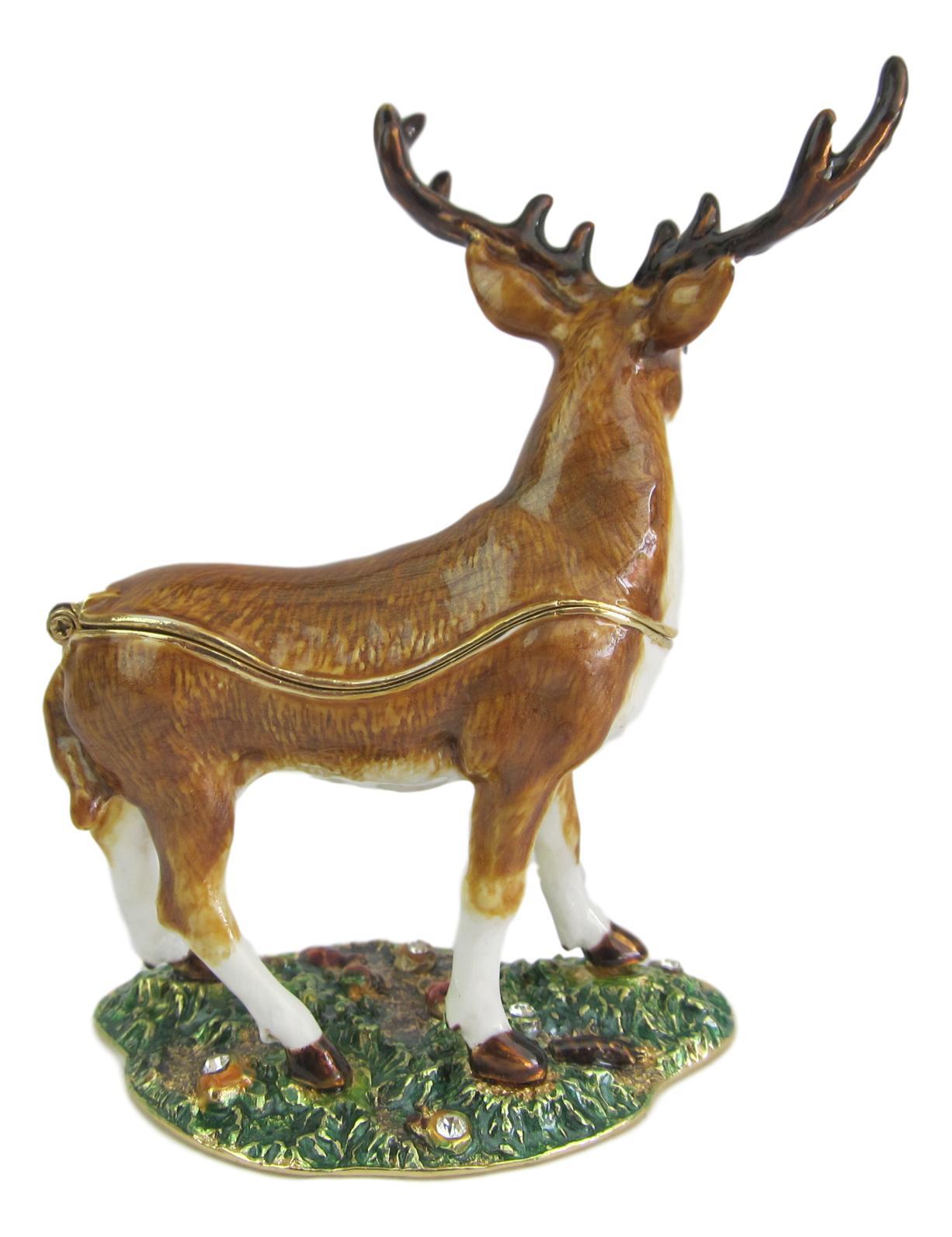 Stag Deer Jewelled Trinket Box or Figurine Approx 8cm High | eBay