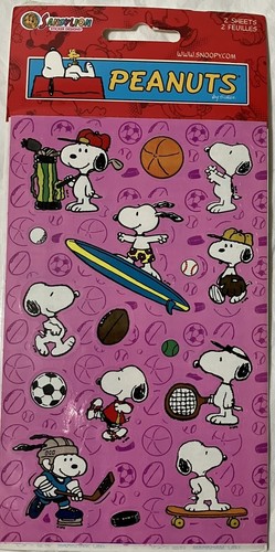 Sandylion Snoopy Peanuts Stickers 2 Sheets Sports Themed New Sealed NEW ...