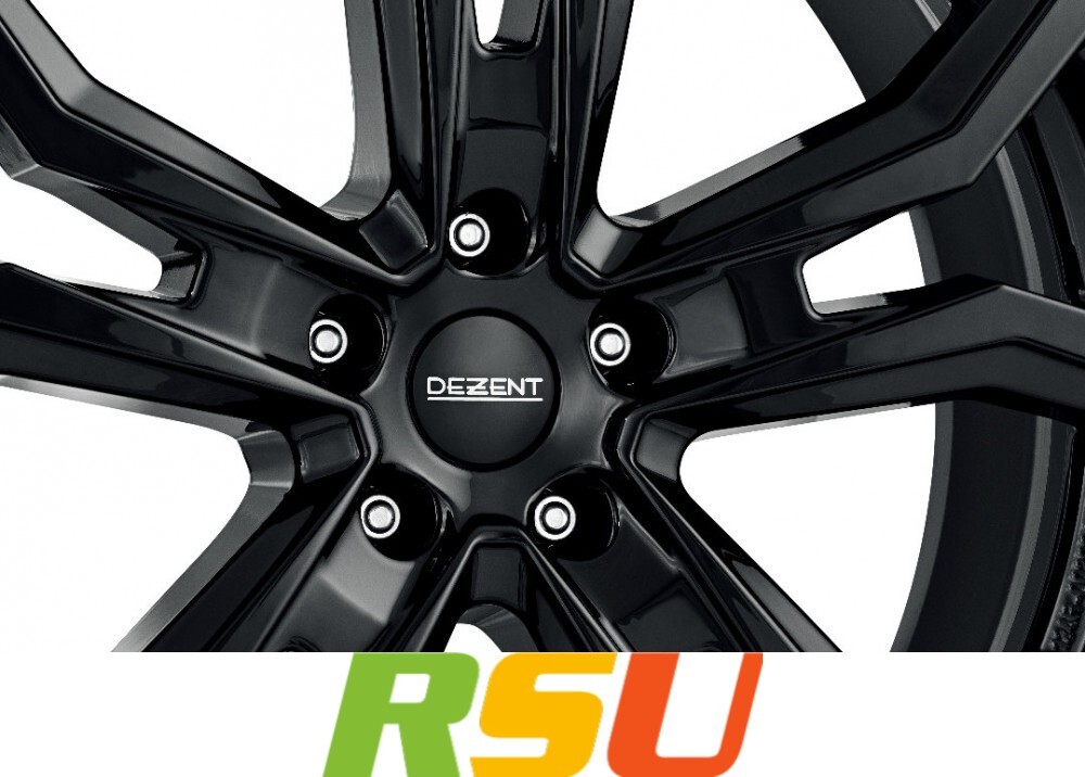 4x Dezent TV black 7.5x18" ET55 LK5 108 ML 63.4 Alufelgen 18 Zoll ...