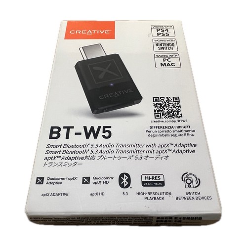 Creative BT-W5 Smart Bluetooth 5.3 Audio Transmitter with aptX Adaptive - New | eBay