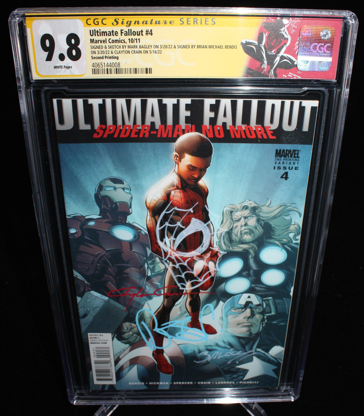 Ultimate Fallout #4 (CGC 9.8) REMARKED Signed Mark Bagley, Bendis, Crain - 2011 | eBay