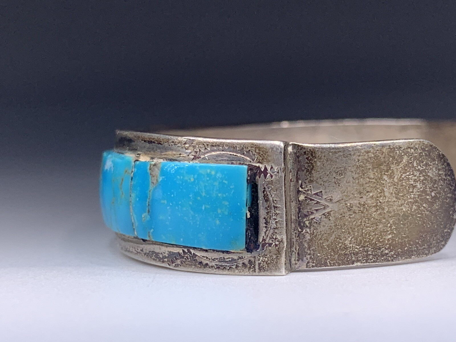 SILVER WOLF Signed Sterling Silver Turquoise Cuff Bra… - Gem