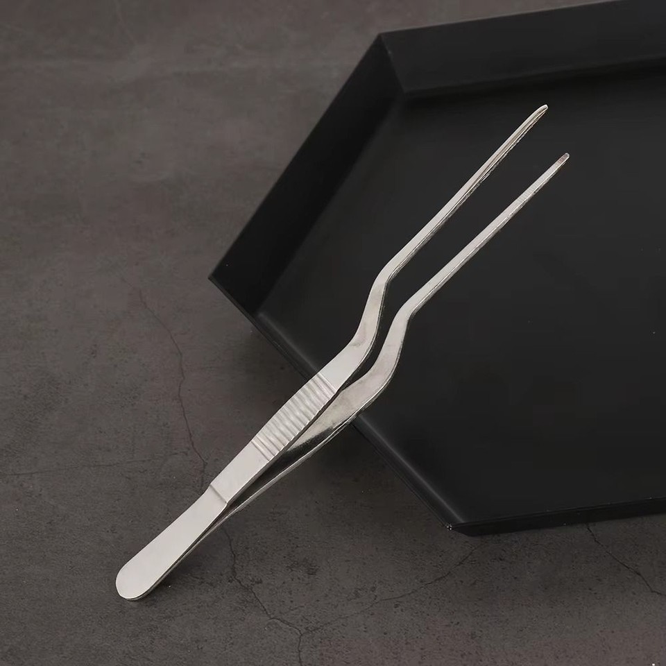 Plating Chef Kitchen Tool Stainless Steel Barbecue Tongs Food Tweezer ...