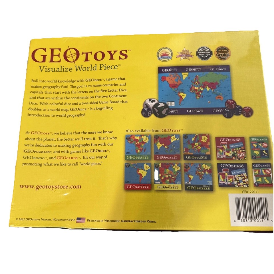 GeoDice Geography Board Game 2012 – Countries & Capitals Learning Dice ...