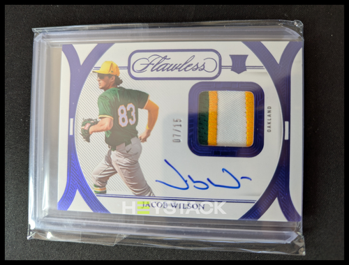 2024 Panini Flawless Jacob Wilson Prime Patch Auto Horizontal Sapphire ...