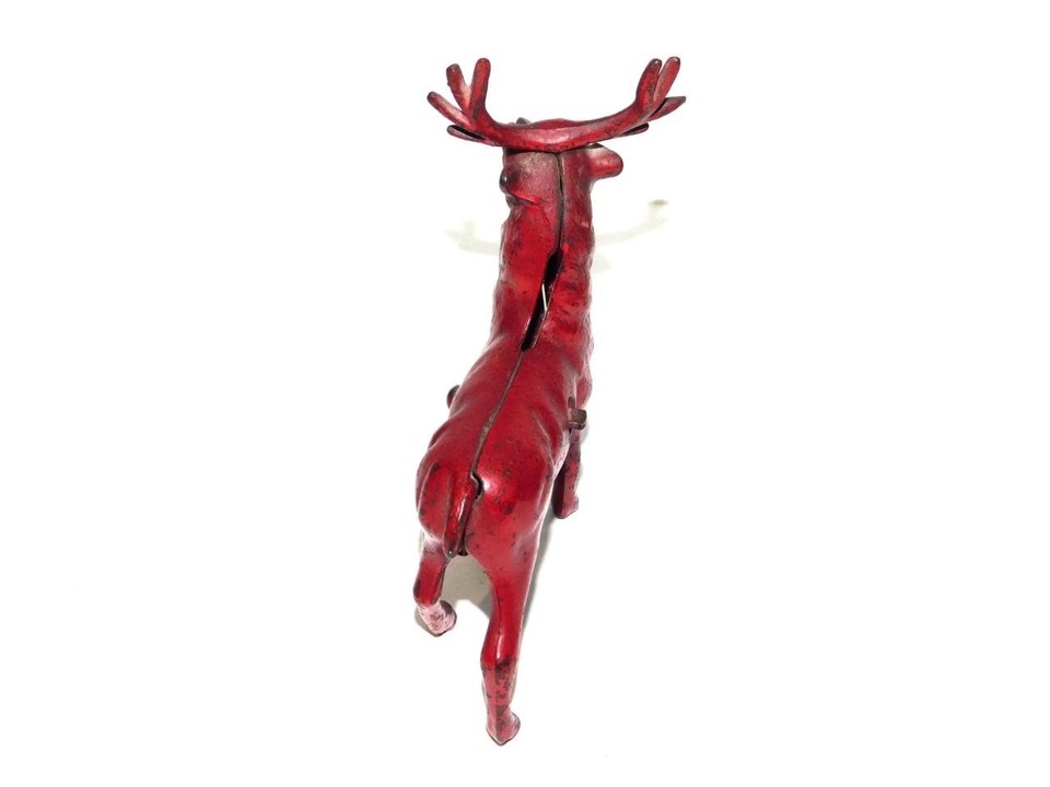 Antique A C Williams Red Deer Cast Iron Bank Coin Still 1920s Stag Buck ...