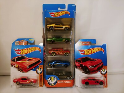 Hot Wheels Muscle Mania 2015 5 Pack Plus 2 Feature Cars | eBay