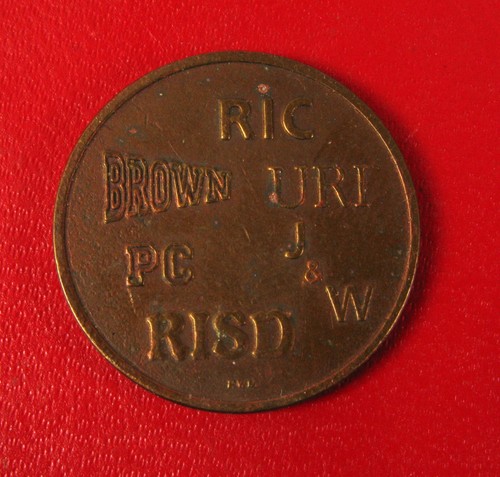 VINTAGE RI CAMPUS GAMES AND BILLIARD CENTER TOKEN COIN RIC URI PC BROWN ...
