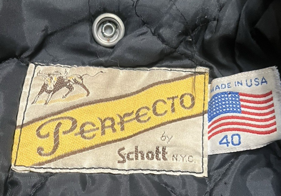 VTG Schott Bros Perfecto 519 Brown Leather Biker Jacket Mens 40 Talon ...