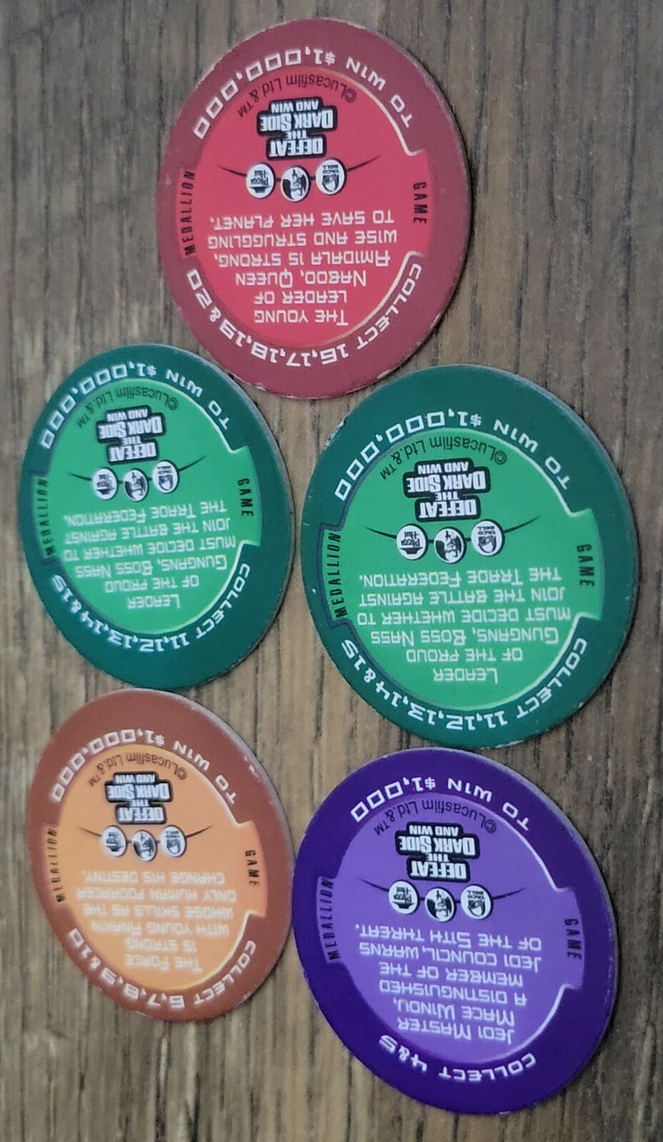 Lot Of 5 Star Wars Pogs Episode 1 Anakin Skywalker # Mace Windu #5 ...