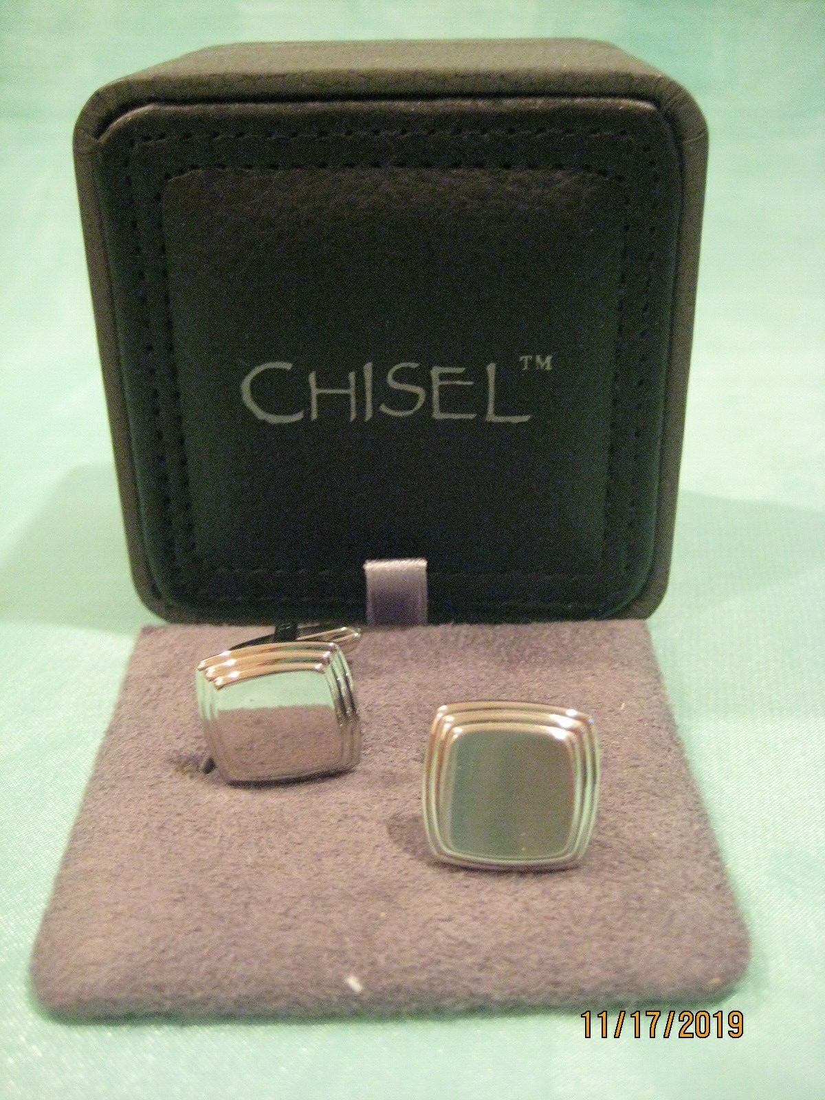 Chisel Stainless Steel Signet Cufflinks SRC155 ~ Engrave-able ~ Brand ...