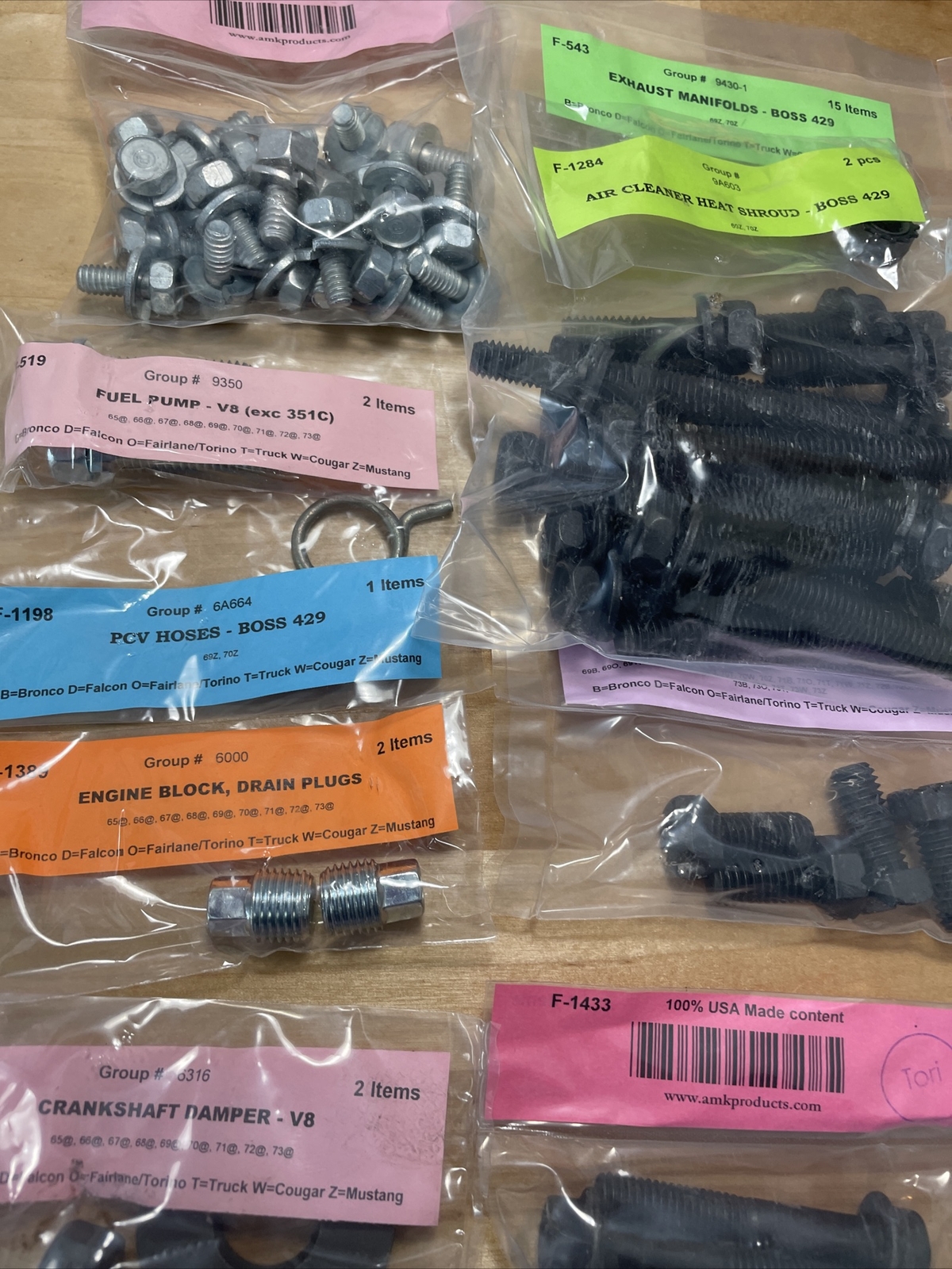 1969-1970 Boss 429 Mustang AMK Engine Master Bolt Kit Concours NEW | eBay