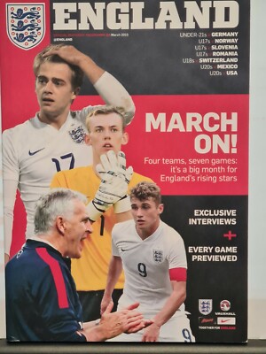 ENGLAND Football Programme March 2015 u-21s, u-17s U-18s u-20s | eBay UK