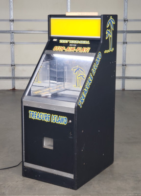 Treasure Island Quarter Coin Pusher Slider Arcade Machine Game Vending ...