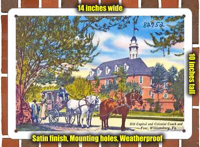 Metal Sign - Virginia Postcard - Old Capitol and Colonial Coach and ...
