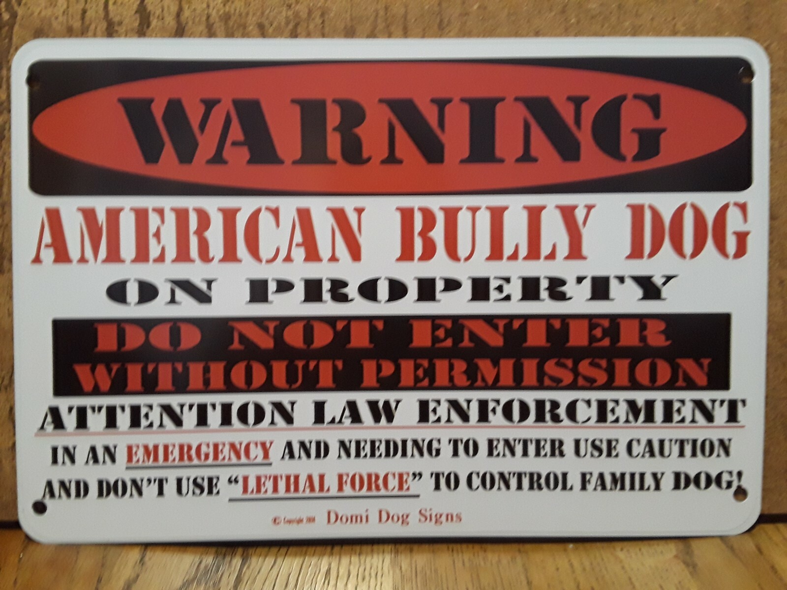 Metal Warning American Bully Dog sign For FENCE ,Beware Of Dog 8"x12 ...