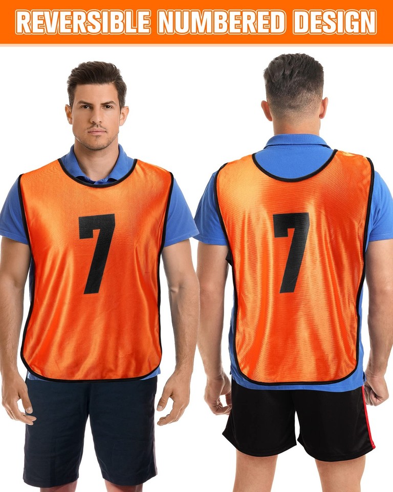 Yahenda 24 Pcs Sports Pinnies Soccer Scrimmage Practice Vests Numbered ...