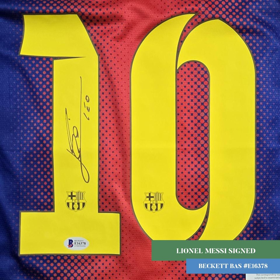 Lionel Messi Signed FC Barcelona 2012-2013 Home Jersey W/ Beckett COA ...