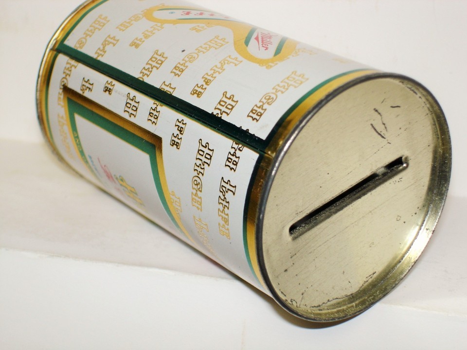 MILLER HIGH LIFE - LADY ON THE MOON "SMALL LABEL" (3.5" BANK) Flat Top ...