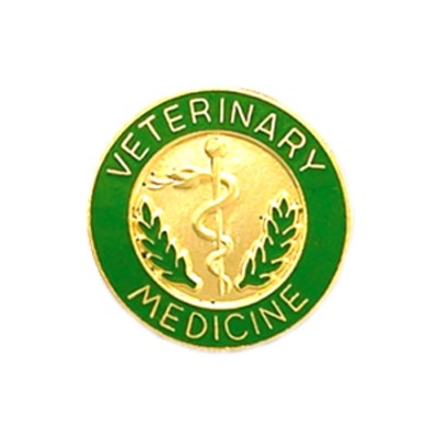 Veterinary Medicine Gold Swing Arm Medical Insignia Emblem Lapel Pin ...