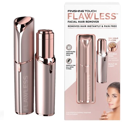Flawless Face 3.0 Facial Hair Remover – Painless Trimmer Gold Plated ...