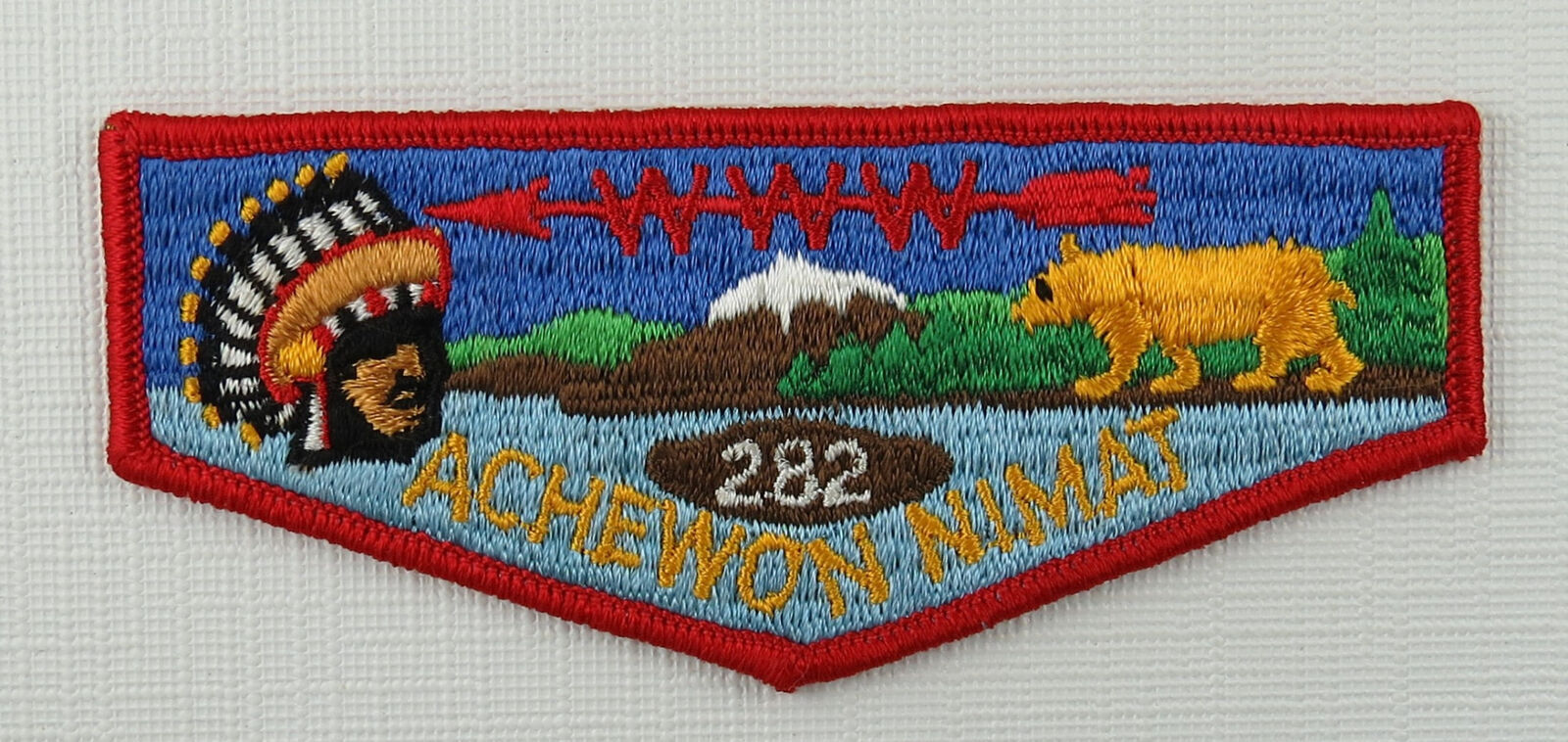 Achewon Nimat Lodge 282 OA Flap San Francisco Bay Area Council RED Bdr ...