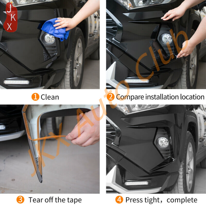 Front Fog Light Trim Frame Glossy Black Accessories j For 2019-2025 ...