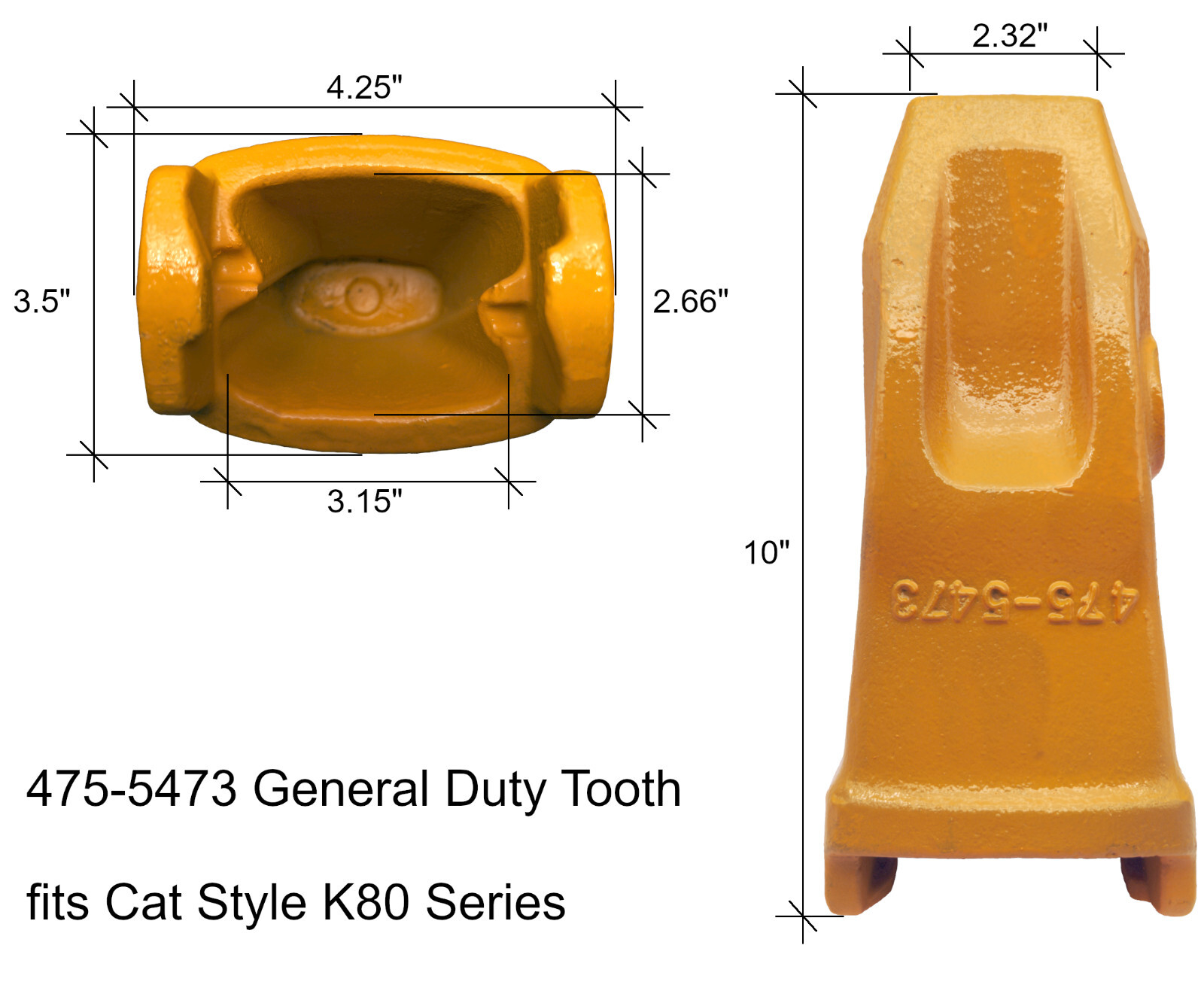 Cat Style K80 Series Excavator/Loader Bucket Tooth - 475-5473, 220-9089 ...