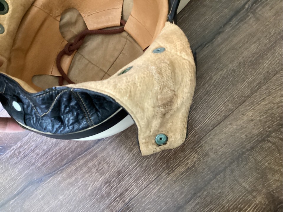 Vintage Buco All State Sears Helmet Half Shell Motorcycle Leather Strap ...