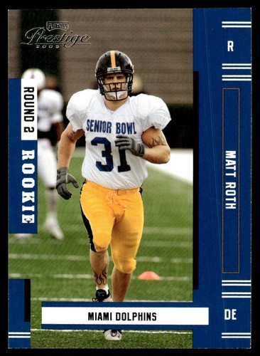 2005 Playoff Prestige Matt Roth Rookie Miami Dolphins #222 | eBay